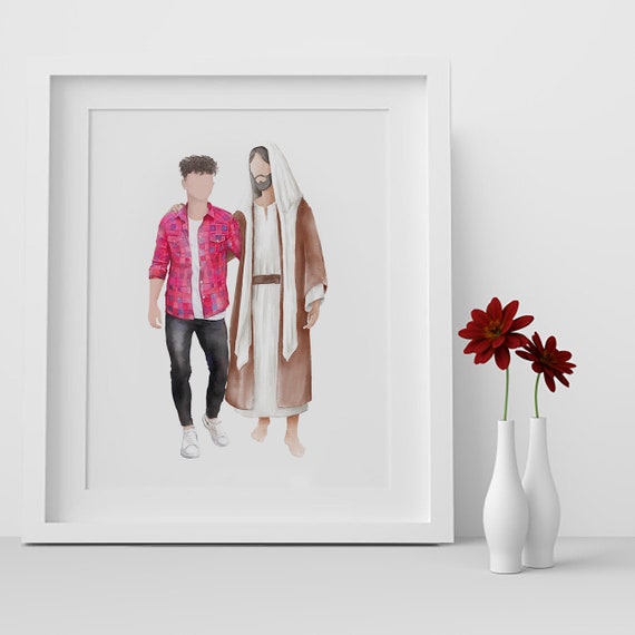 Custom Jesus Christ Portrait Walking With Jesus illustration | Etsy