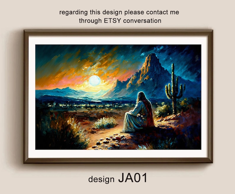 Jesus Prays in Arizona Desert Art, Christian Portrait (digital Download ...