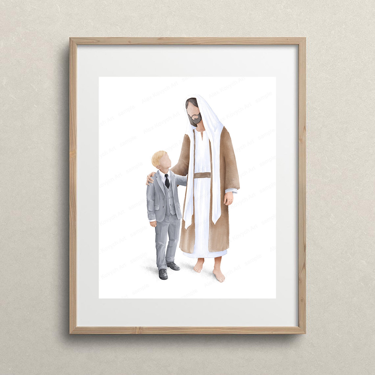 LDS Baptism Gift for Boy, Jesus Christ With Child Print, Christian ...