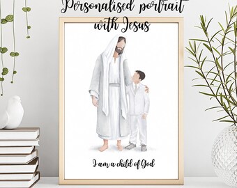 I Am a Child of God Portrait Baptism Christ Portrait With a | Etsy