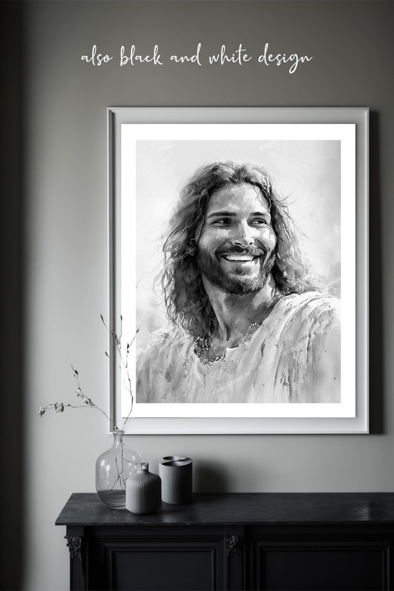 Jesus Art Christ Portrait Laughing Christ Digital Painting - Etsy