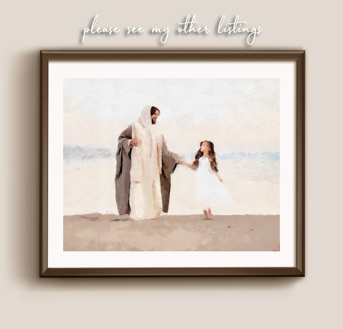 Jesus With a Girl Christ Watercolor Portrait With Children I - Etsy