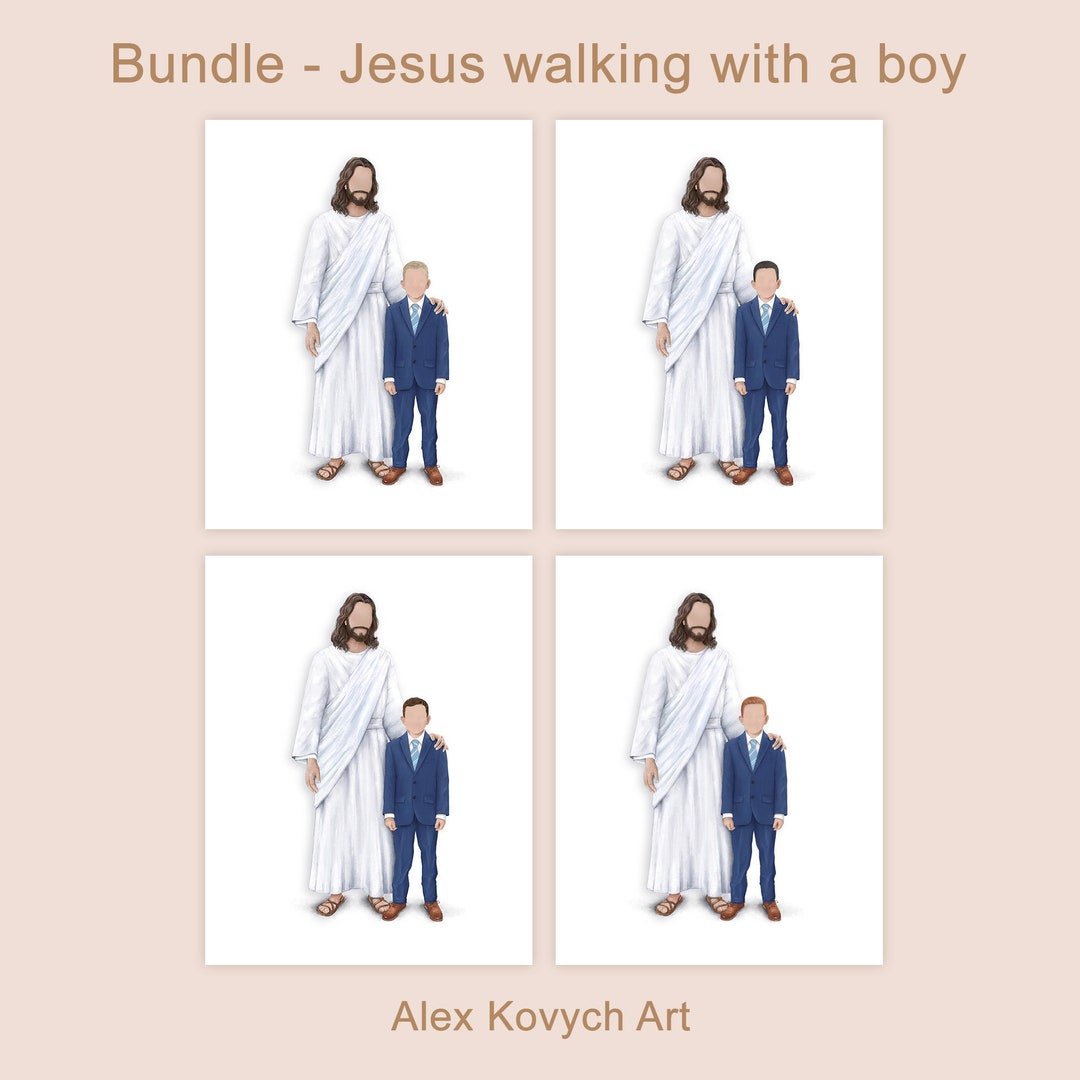 Bundle of First Communion Print for Boy, Baptism Portrait With Jesus ...