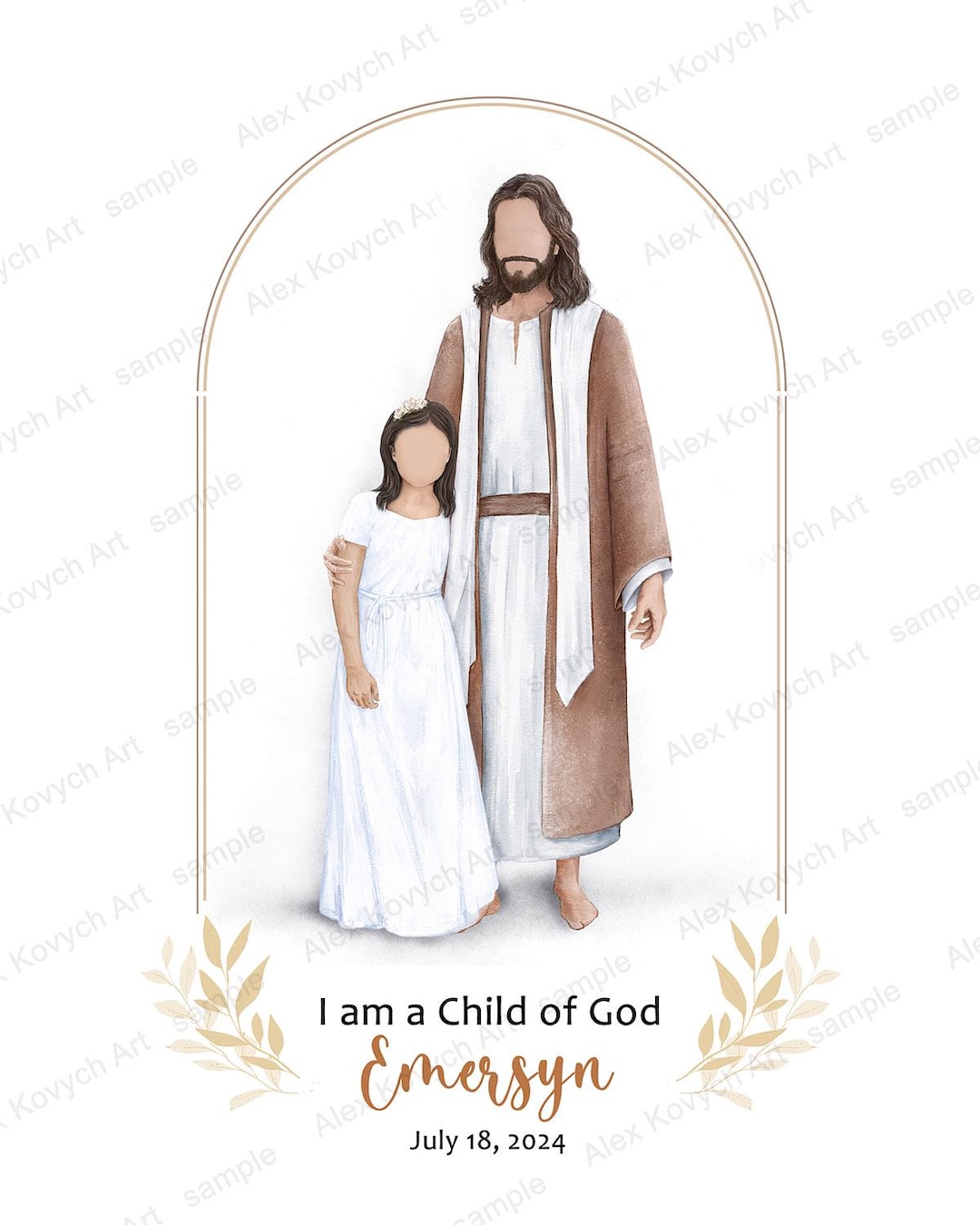 Lds Baptism Print, Jesus With a Girl, Any Design From My Store With ...