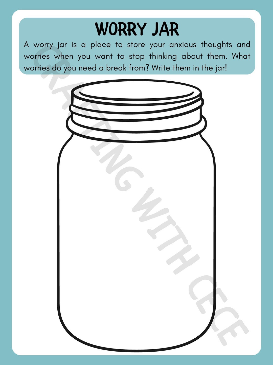 Anxiety Worry Jar for Children and Teens - Etsy