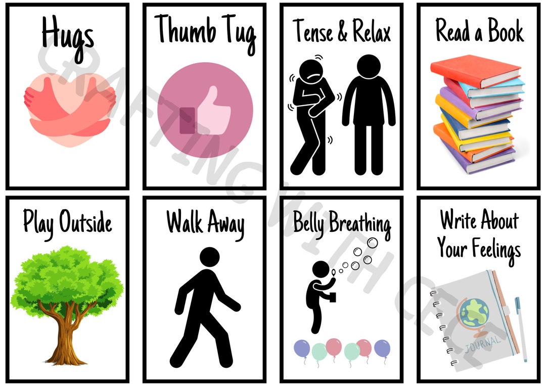 Coping Cards for Kids, Emotion Regulation Strategy Cards for Young Kids ...