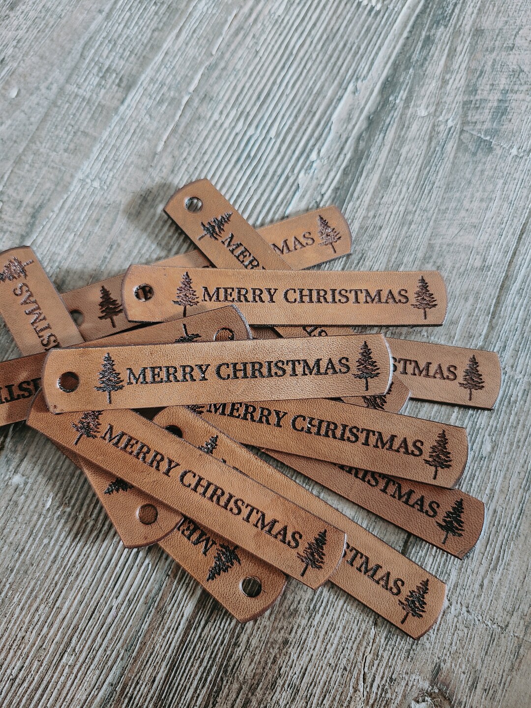 Leather Gift Tag Name Tag Leather Christmas Tag Gift Tag Present Tag ...