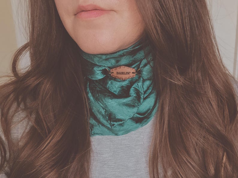 Darlin' Leather Scarf Slide: Custom Wild Rag, Bandana Keeper - Etsy