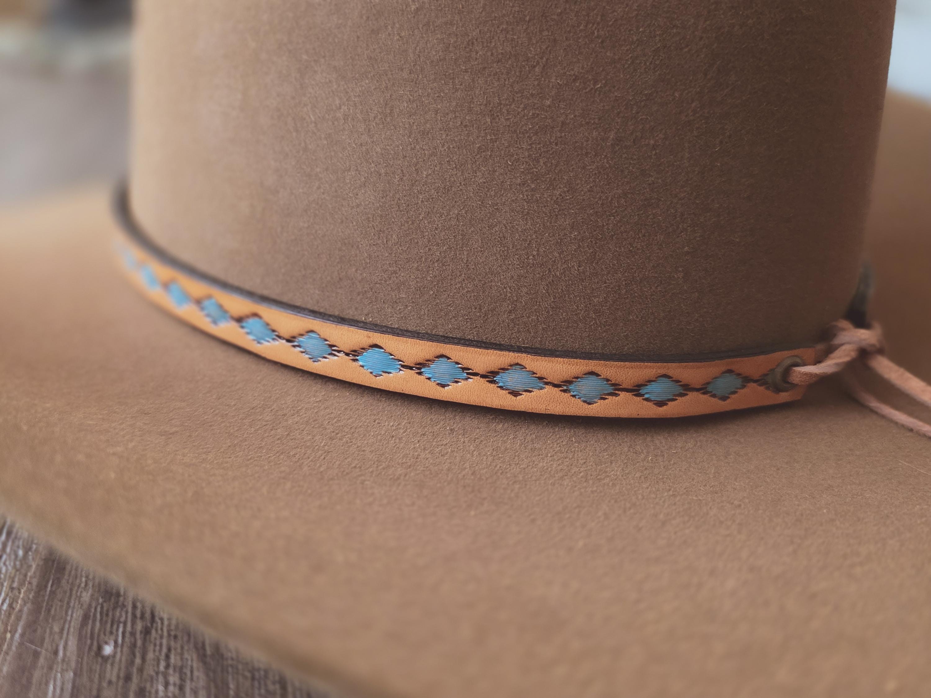 Personalized Tooled Leather Hat Band - Western Tooled Leather Gifts ...