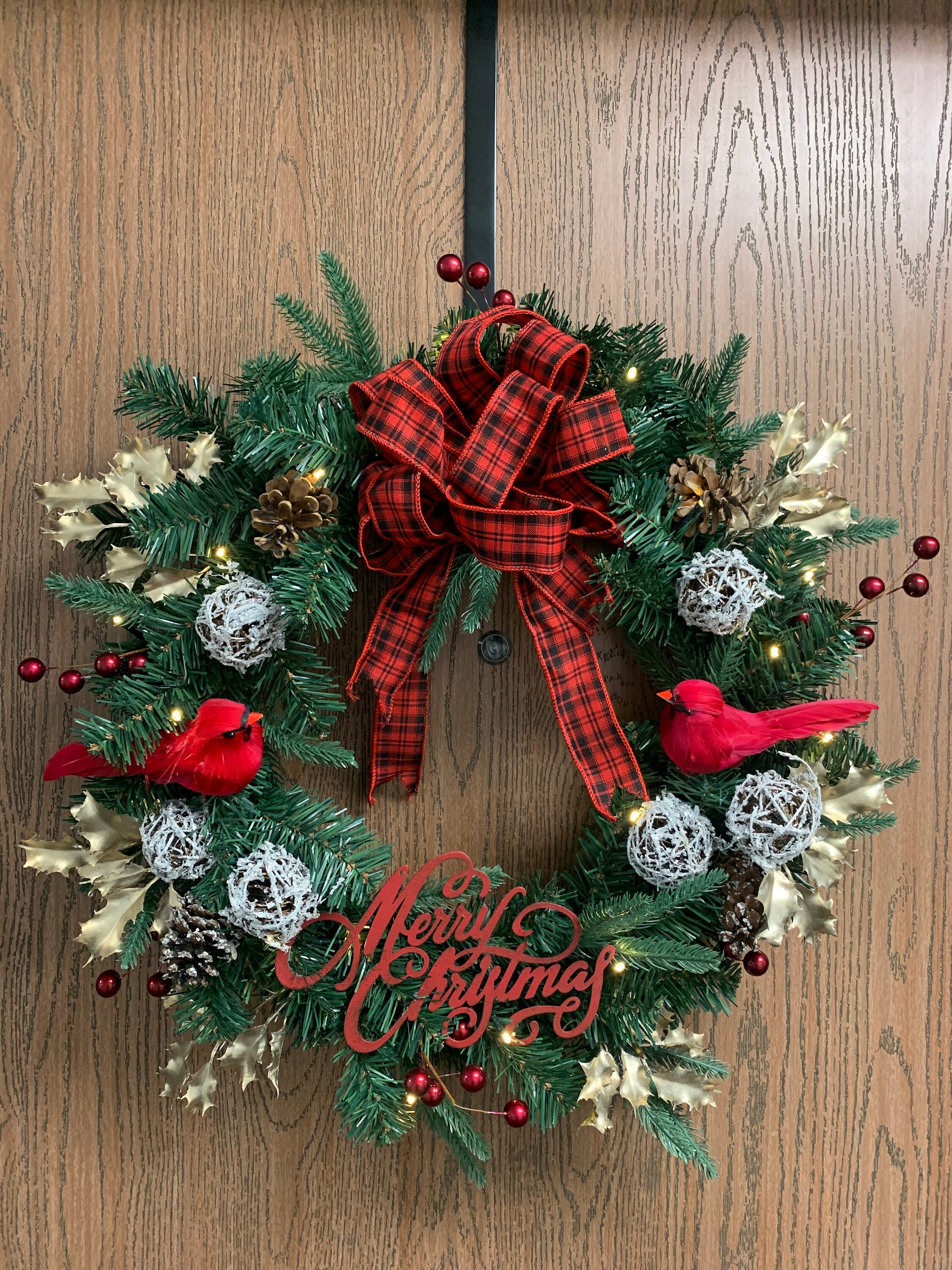 24” Farmhouse Christmas Wreath - Etsy