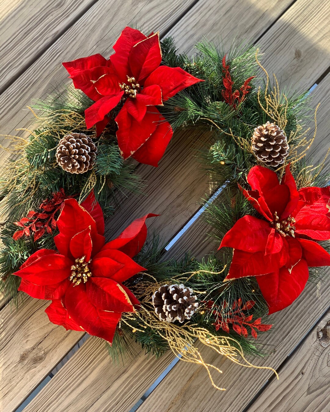 24” Traditional Christmas Wreath - Etsy