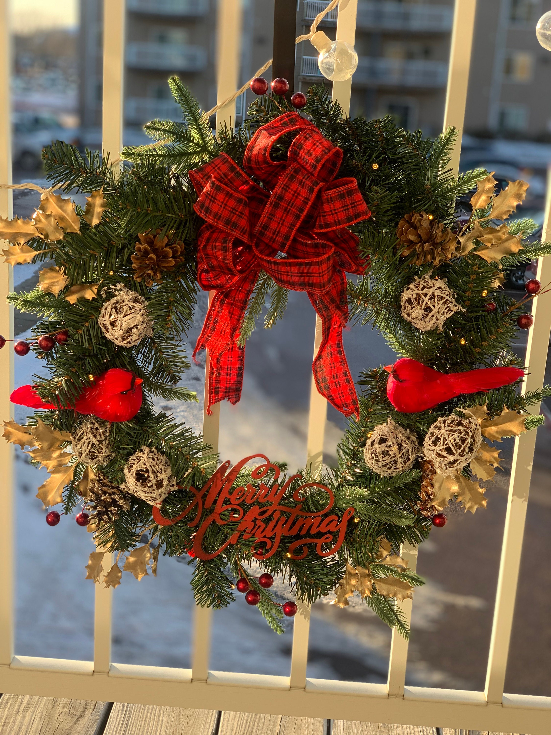 24” Farmhouse Christmas Wreath - Etsy