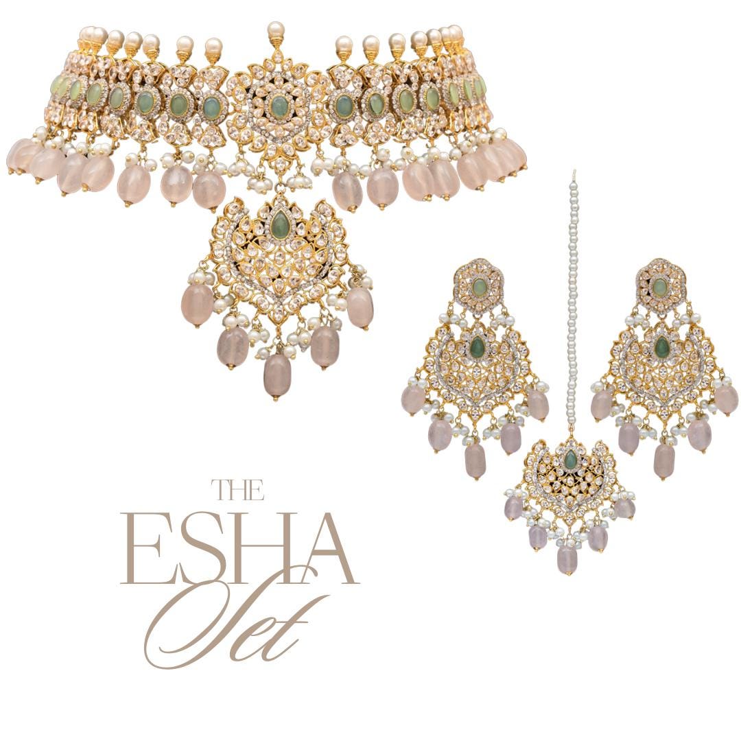 Esha Set : Elegant Indian & Pakistani Bridal Jewelry Set for Weddings ...