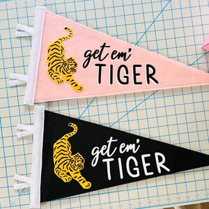 Felt Pennants Get Em Tiger Pennant Wonderfully Made Pennant Tiger Wall ...