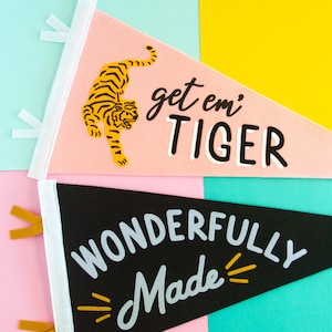 Felt Pennants Get Em Tiger Pennant Wonderfully Made Pennant Tiger Wall ...