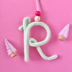 Knitted Letter Ornament, Initial Ornament for Christmas, Stocking ...