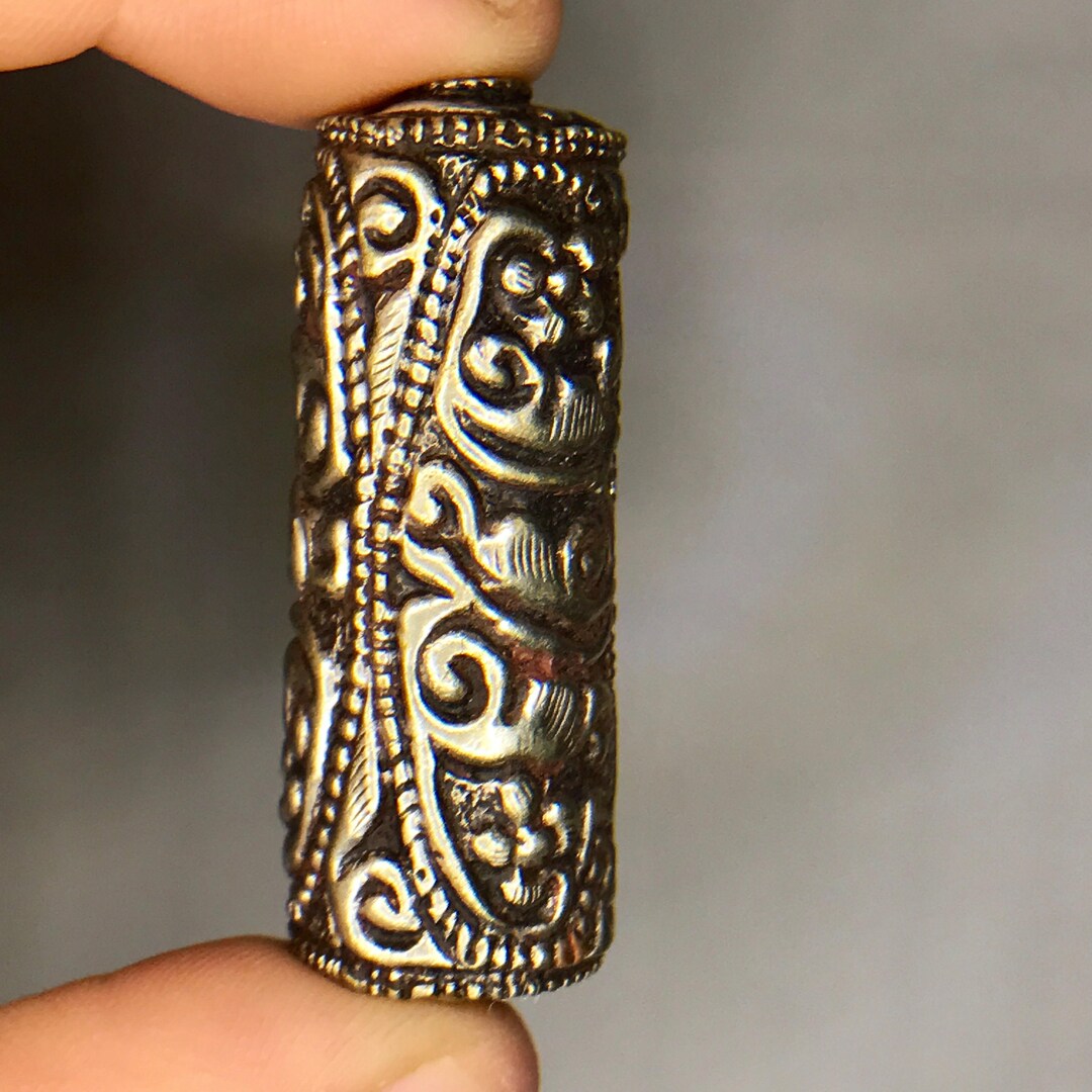 Hand Tooled Tibetan Silver Bead - Etsy