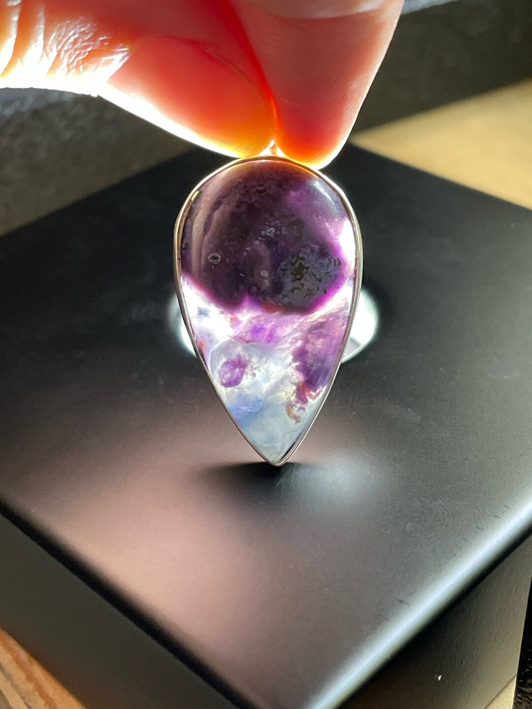 RARE Gel Sugilite & Quartz Pendant With Blue Richterite Handmade Solid ...