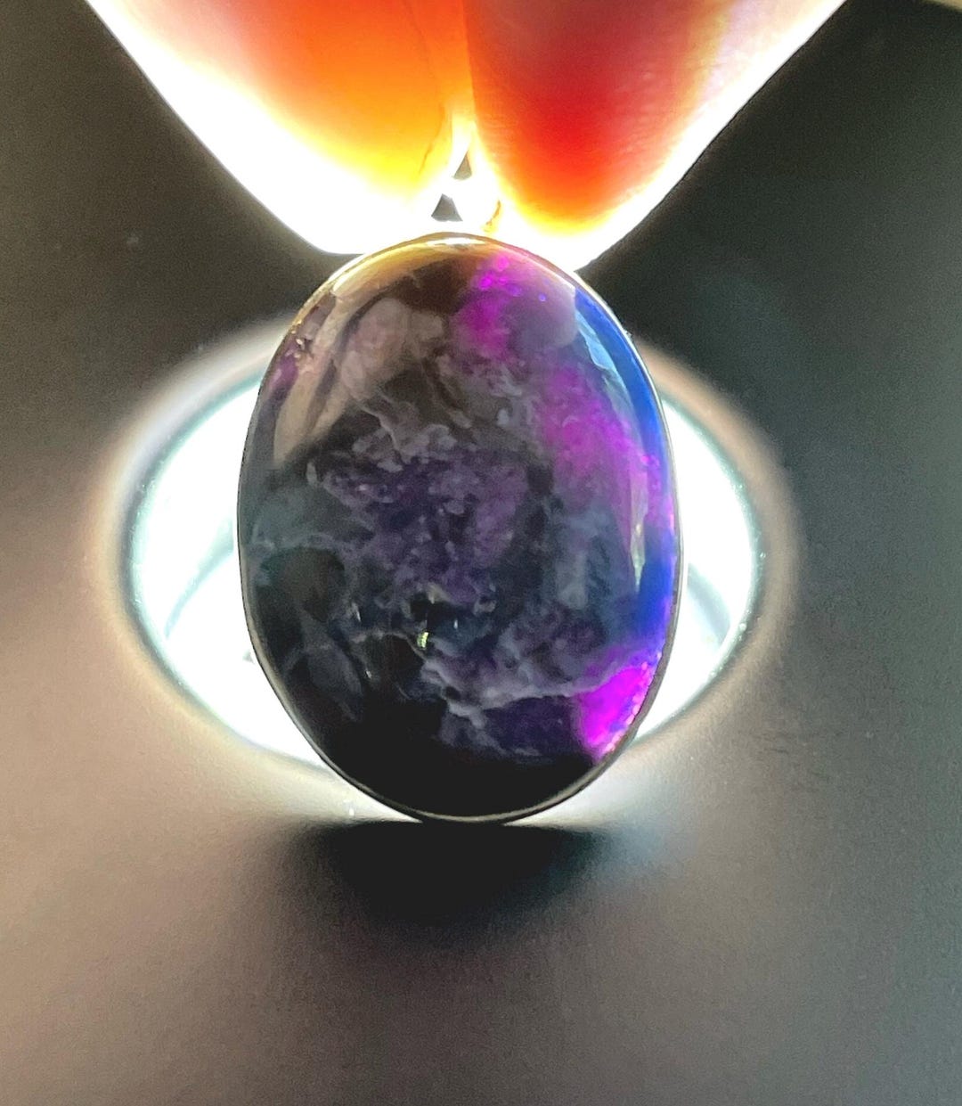 Gel Sugilite Richterite Nebula Pendant - Rare Genuine Sugilite With ...