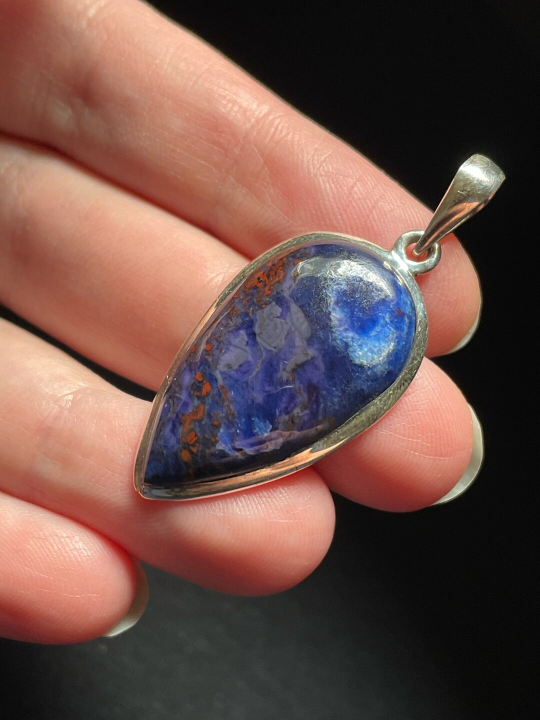 Beautiful “blue Sugilite” Pendant - Rare Blue Richterite - Handmade ...