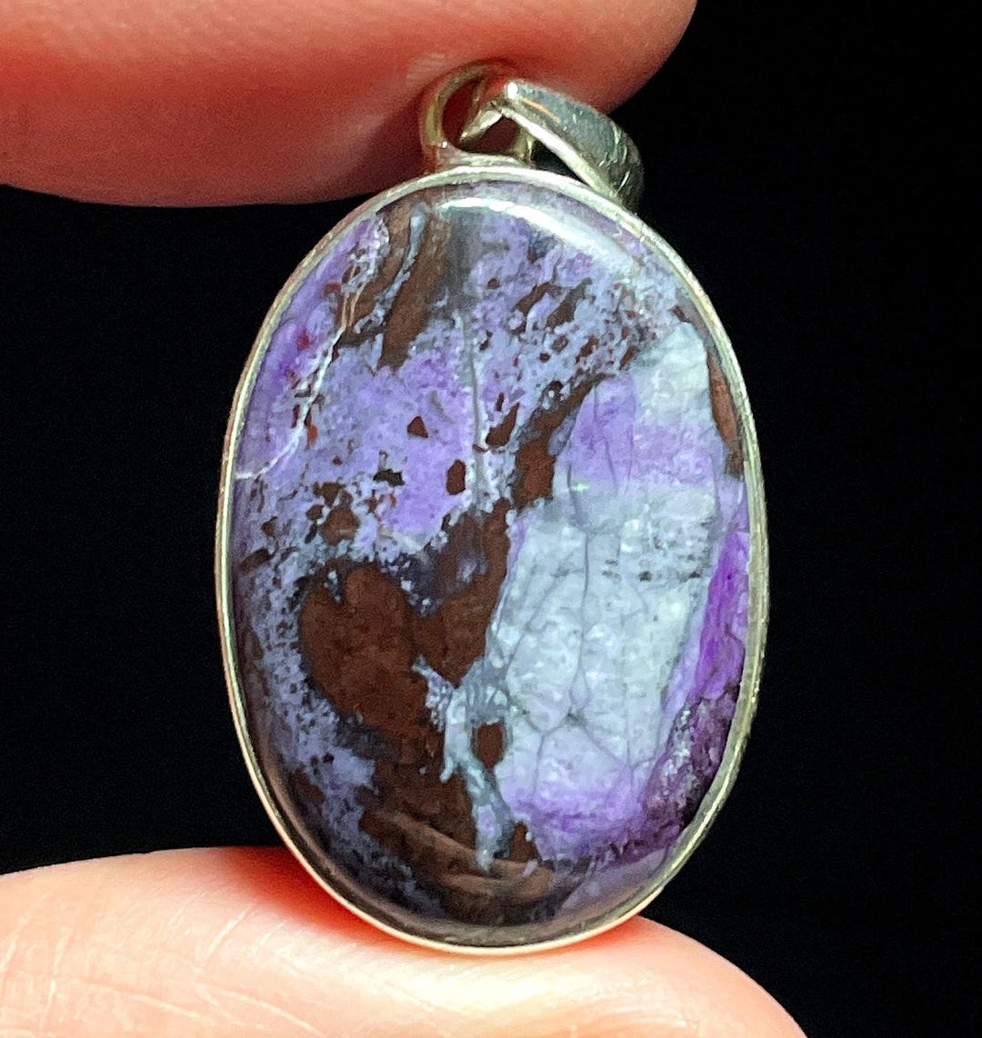 Spiritual Strength Sugilite Pendant - Soft Purple With Iron Ore ...