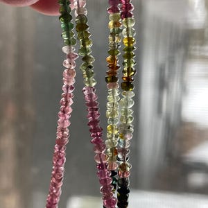 Watermelon Tourmaline Beaded Strand - Sterling Silver - Pink Stone ...