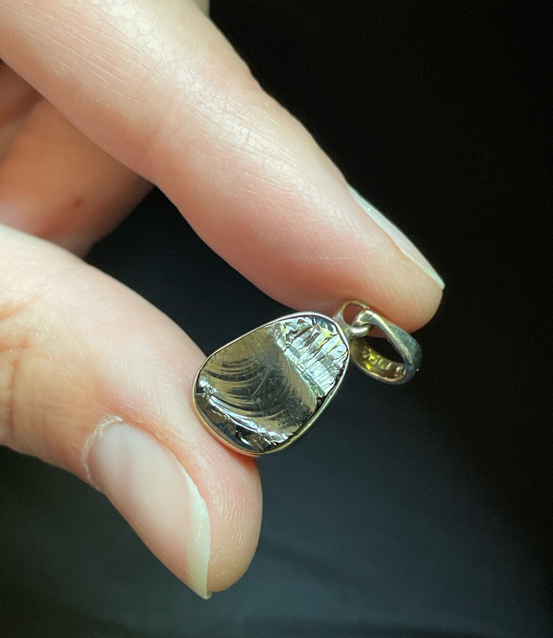 Grounding Natural Shungite Pendant - Raw Shungite and Sterling Silver ...