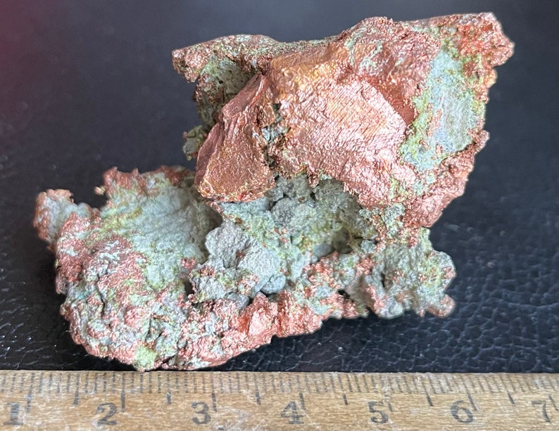 6cm Beautiful Natural Copper Specimen W Green Epidote & Basalt Keweenaw ...