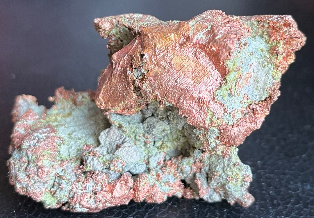 6cm Beautiful Natural Copper Specimen W Green Epidote & Basalt Keweenaw ...