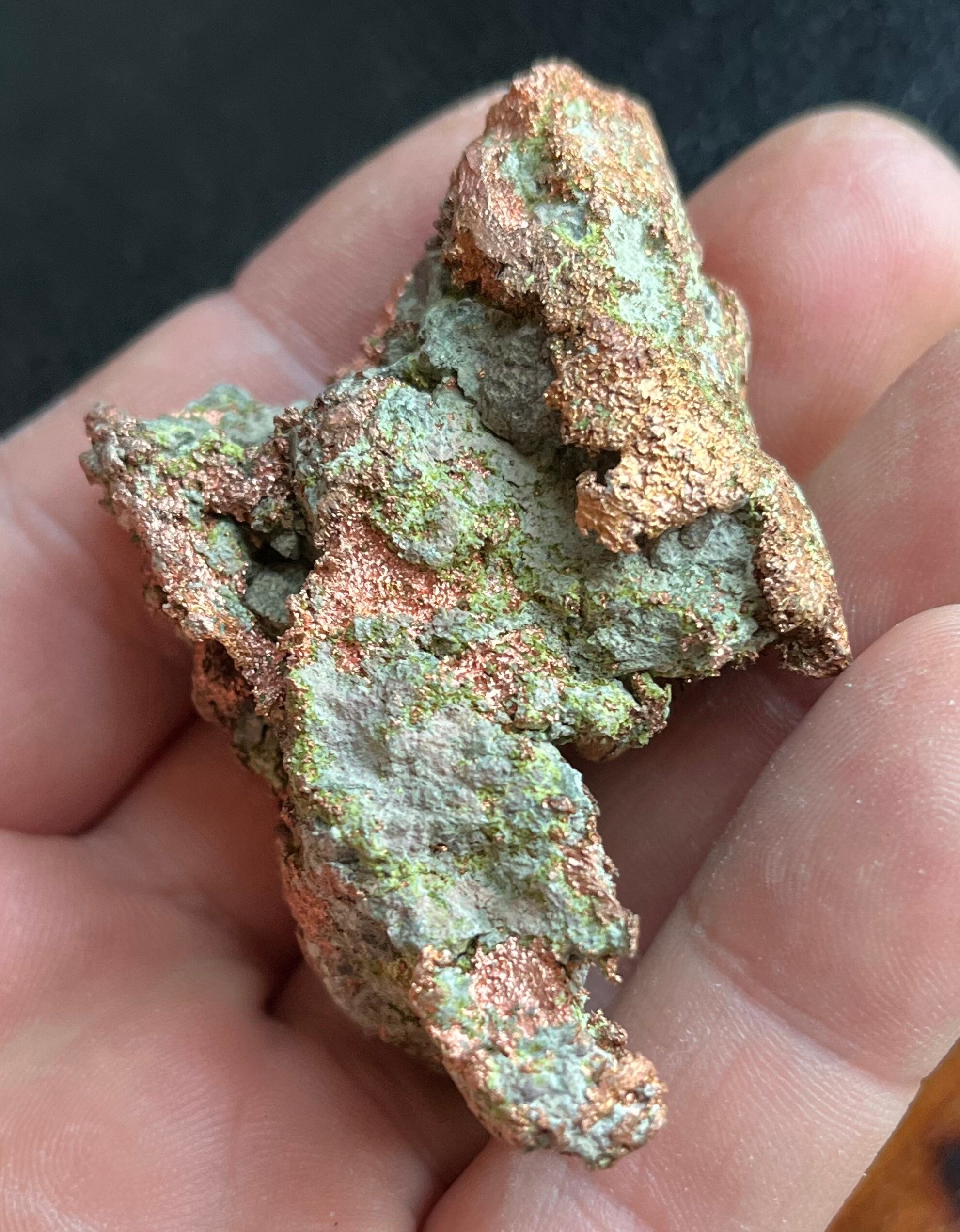 6cm Beautiful Natural Copper Specimen W Green Epidote & Basalt Keweenaw ...