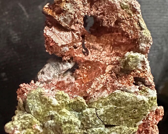 5.7cm Natural Copper Specimen W Quartz & Epidote Matrix - Iroquois Mine ...