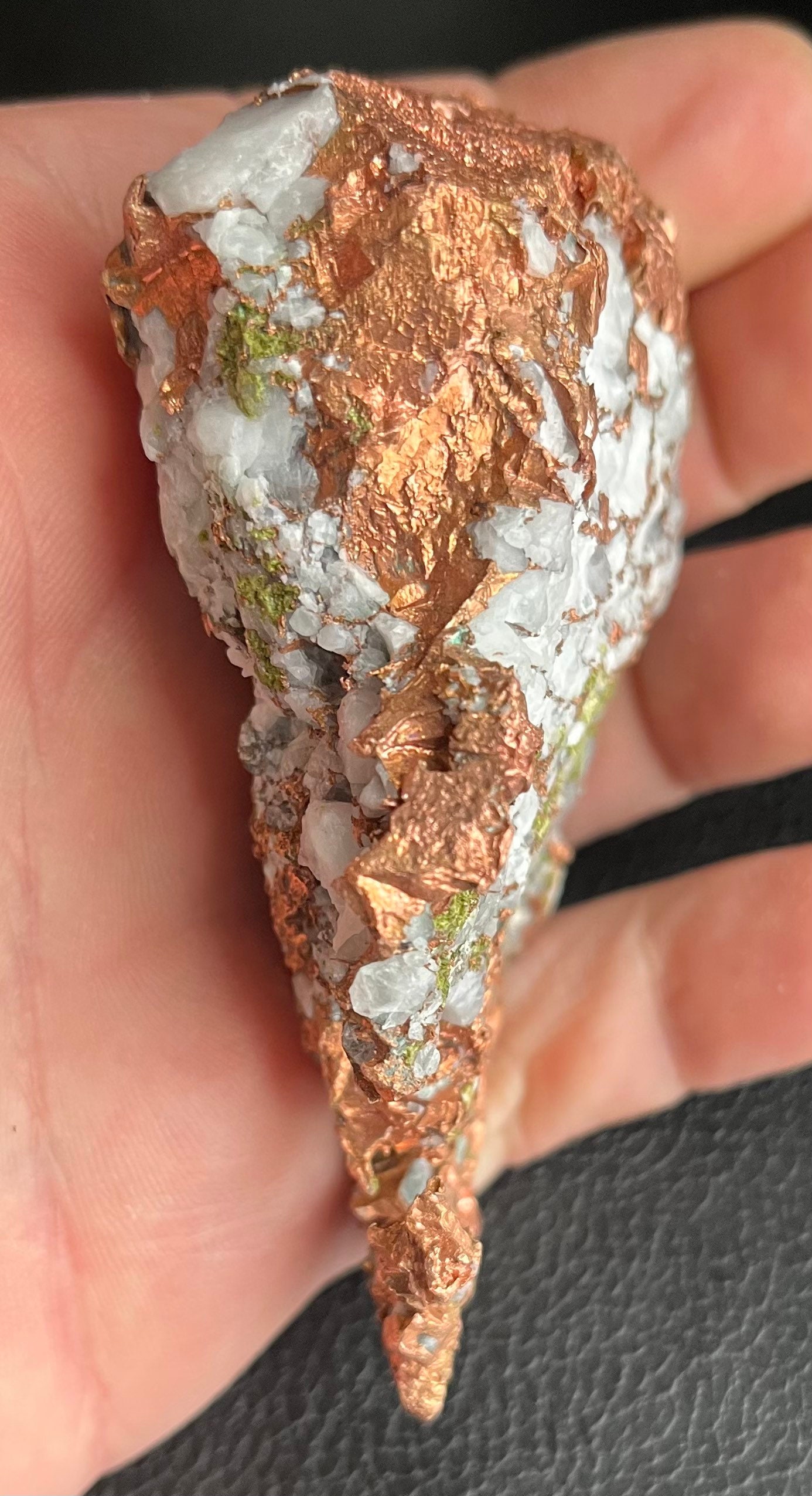 8.5cm Sharp Crystallized Copper W Quartz & Epidote Keweenaw, Michigan ...