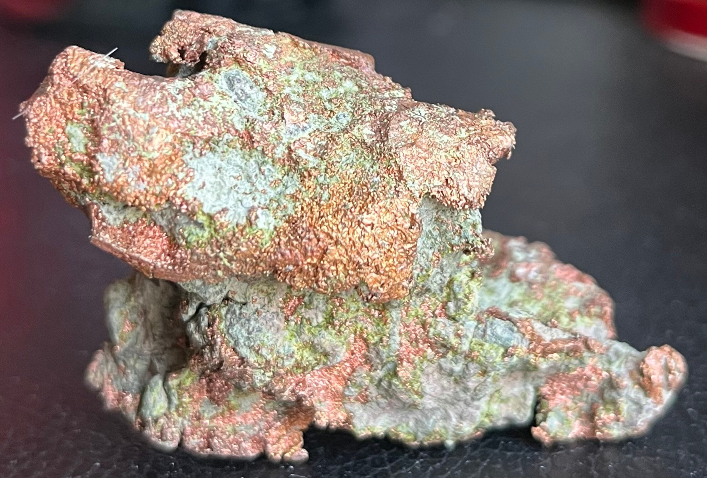 6cm Beautiful Natural Copper Specimen W Green Epidote & Basalt Keweenaw ...