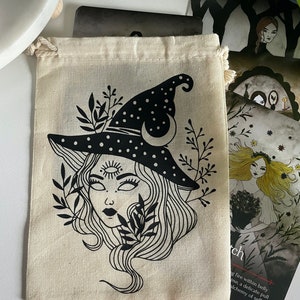 Witch Bag |tarot Bag| Oracle Bag| Canvas Bag| Herb Bag| Runes Bag ...