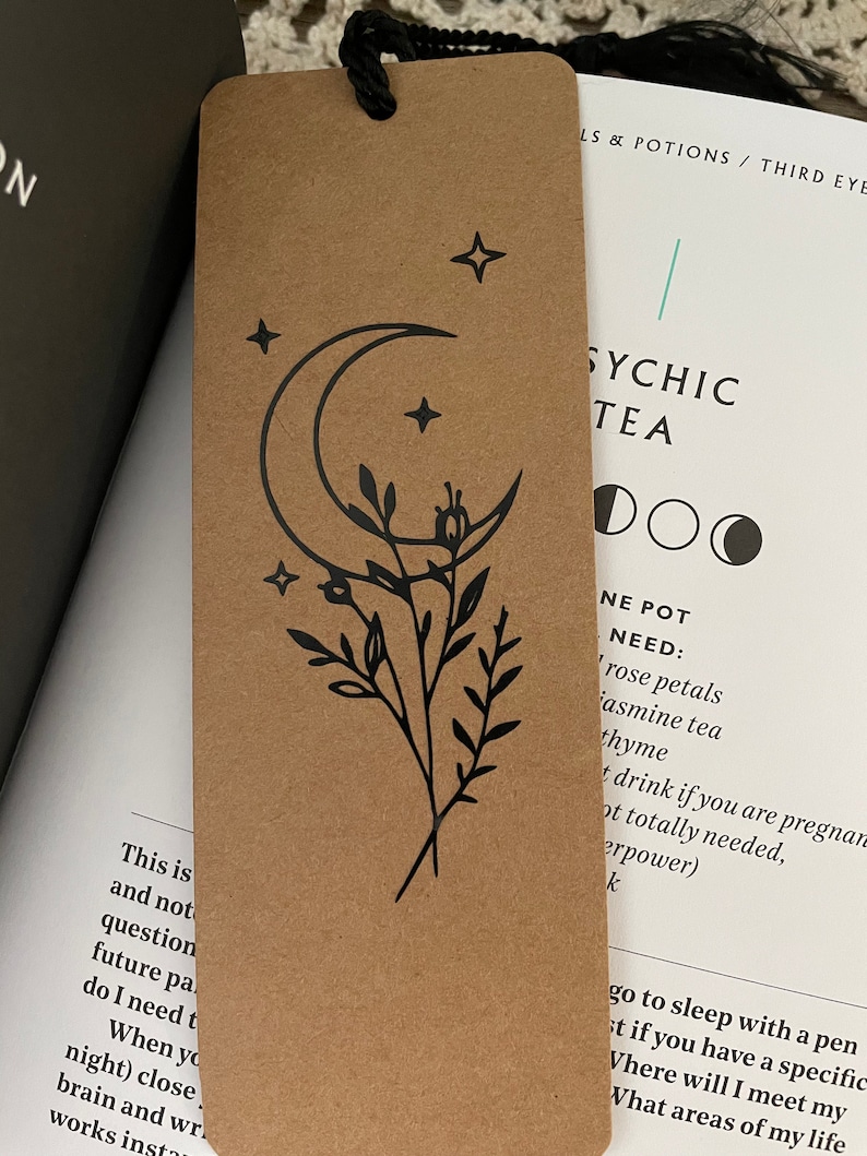 Moon Bookmark | Books | Witchy | Herbs | Book of Shadows | Recycled ...