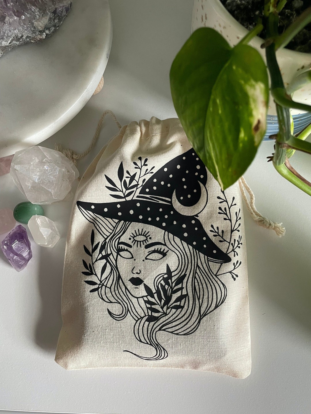 Witch Bag |tarot Bag| Oracle Bag| Canvas Bag| Herb Bag| Runes Bag ...