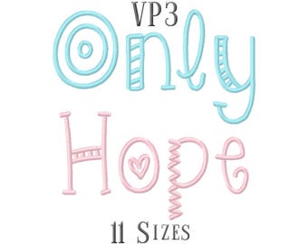 11 SIZE BX Fonts Only Hope Embroidery Fonts Embroidery Designs | Etsy