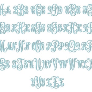 13 SIZE PES Fonts Interlocking Monogram Embroidery Fonts Embroidery ...