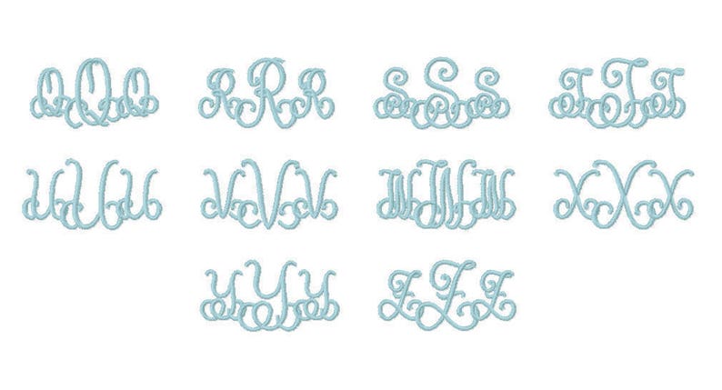 13 SIZE PES Fonts Lace Monogram Embroidery Fonts Embroidery - Etsy