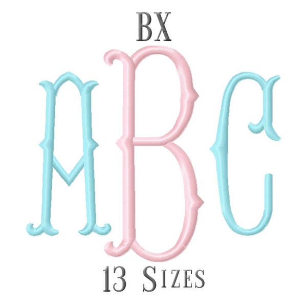 Monogram Fonts Embroidery Fishtail - Etsy