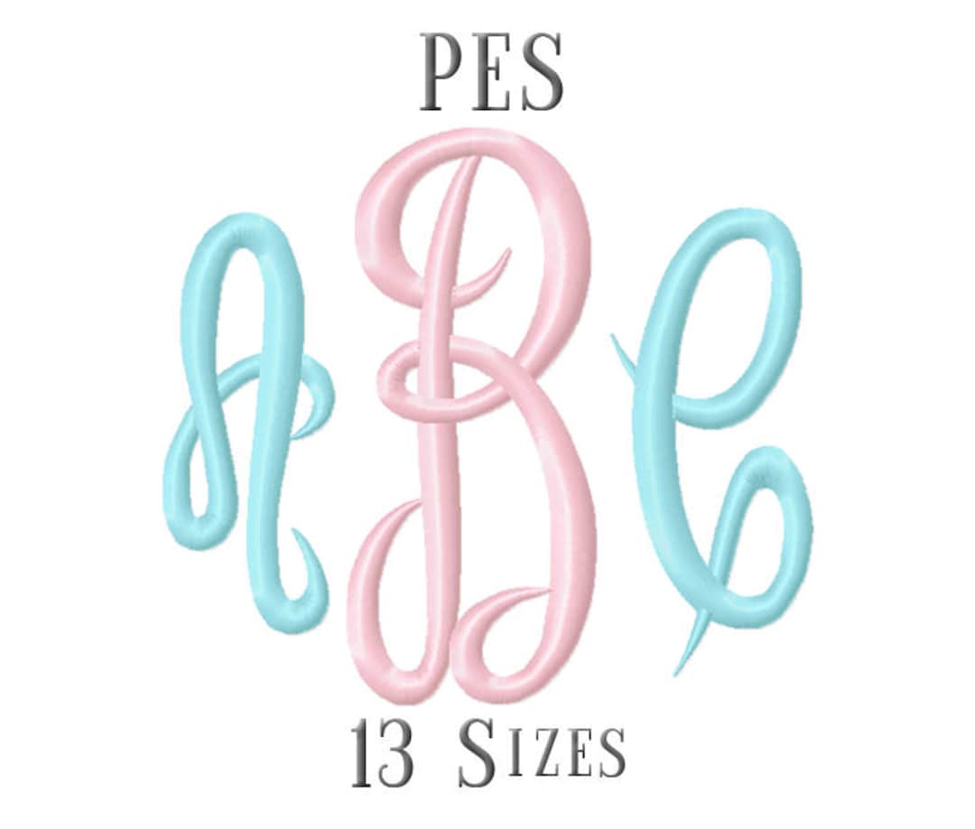 13 SIZE PES Fonts Empress Monogram Embroidery Fonts Embroidery Designs ...