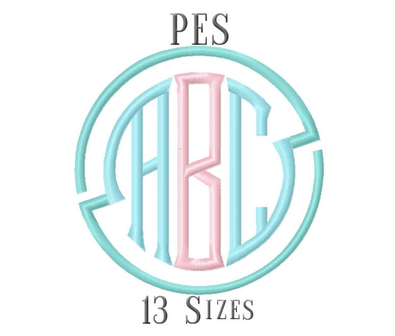 13 SIZE PES Fonts Seal Monogram Embroidery Fonts Embroidery | Etsy