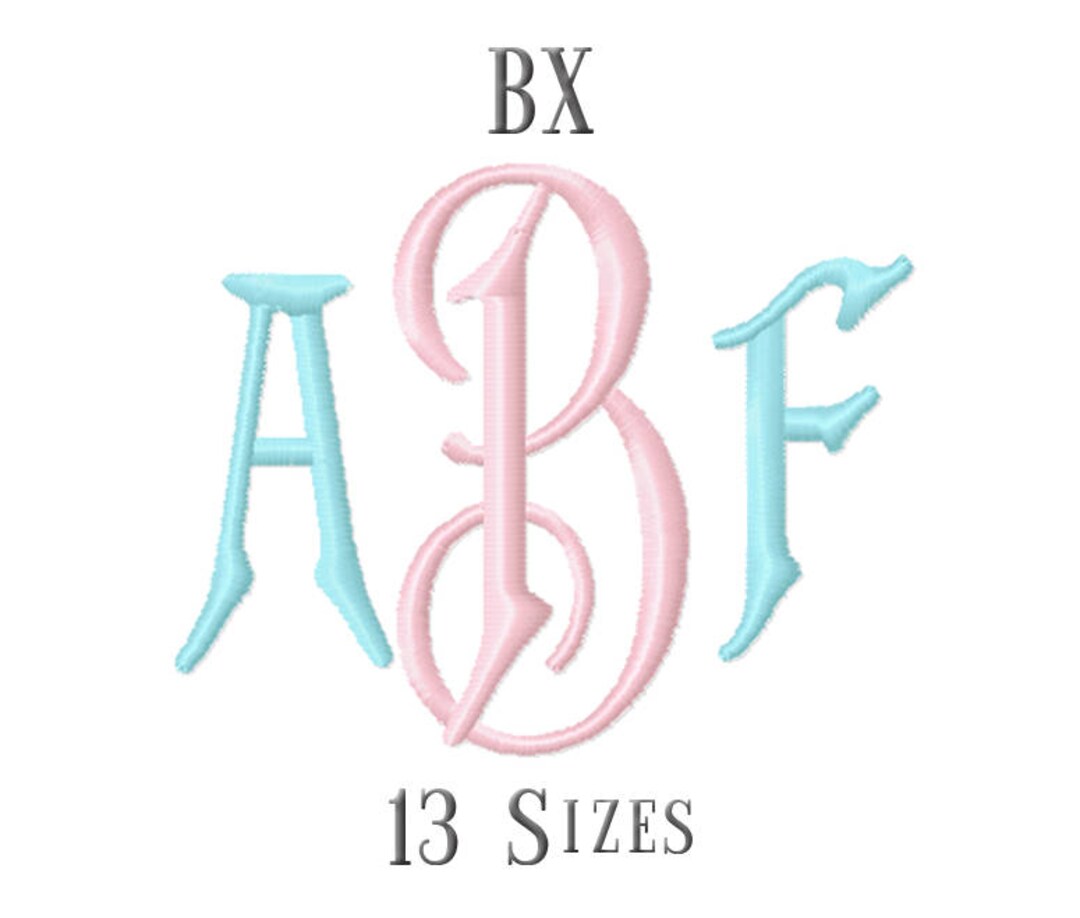 13 SIZE BX Fonts Carson Monogram Embroidery Fonts Embroidery Designs ...