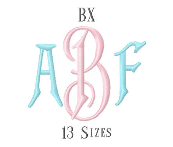 13 SIZE BX Fonts Carson Monogram Embroidery Fonts Embroidery | Etsy