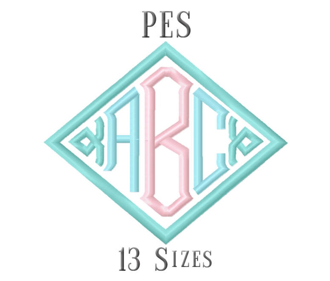 13 SIZE PES Fonts Point Diamond Monogram Embroidery Fonts Embroidery ...
