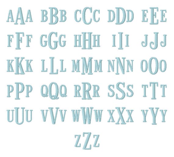 Sewing & Fiber 13 SIZE PES Fonts Roman Monogram Embroidery Fonts ...