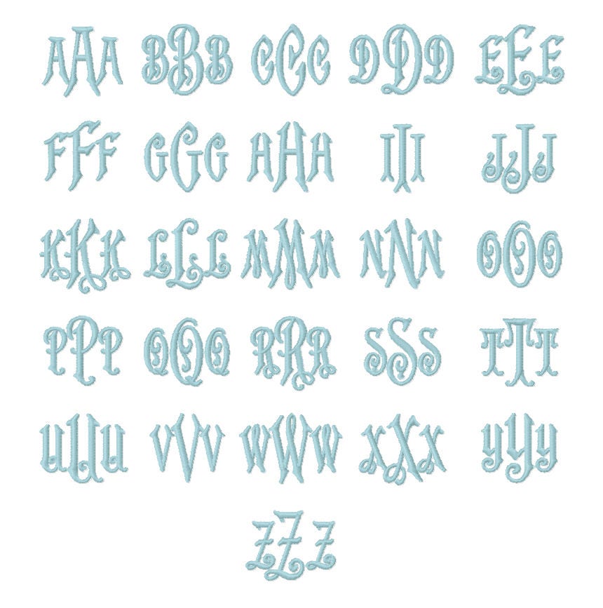 13 SIZE BX Fonts Carson Monogram Embroidery Fonts Embroidery | Etsy