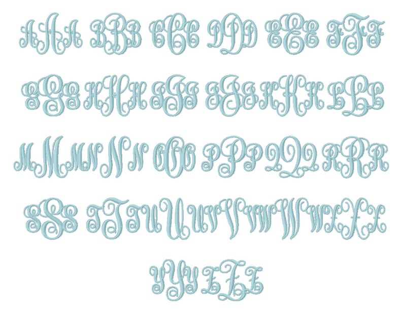 13 SIZE BX Fonts Interlocking Monogram Embroidery Fonts Embroidery Designs Embroidery Alphabets ...