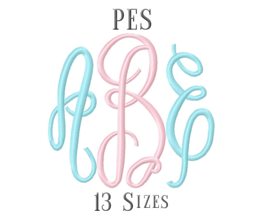 13 SIZE PES Fonts Fancy Monogram Embroidery Fonts Embroidery Designs ...