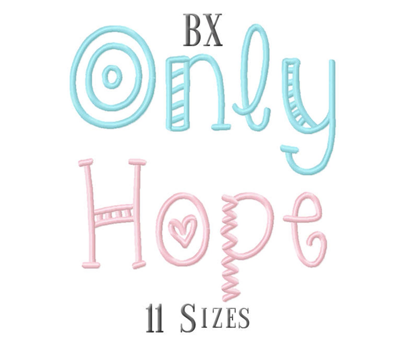 11 SIZE BX Fonts Only Hope Embroidery Fonts Embroidery Designs - Etsy